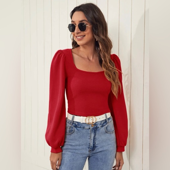 SHEIN | Tops | Shein Red Blouse | Poshmark